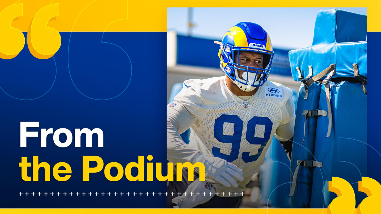 From the Podium: Rams defensive coordinator Raheem Morris, offensive ...