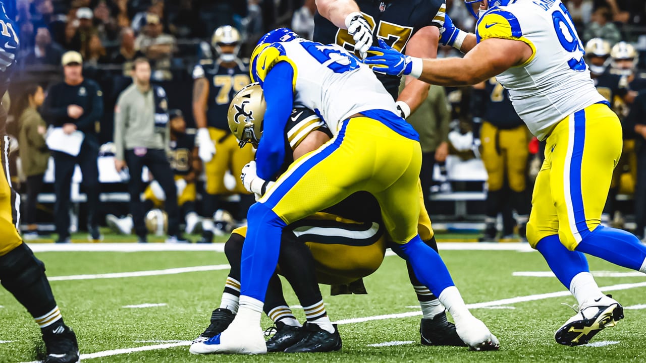 Los Angeles Rams linebacker Leonard Floyd gets to Taysom Hill at ...