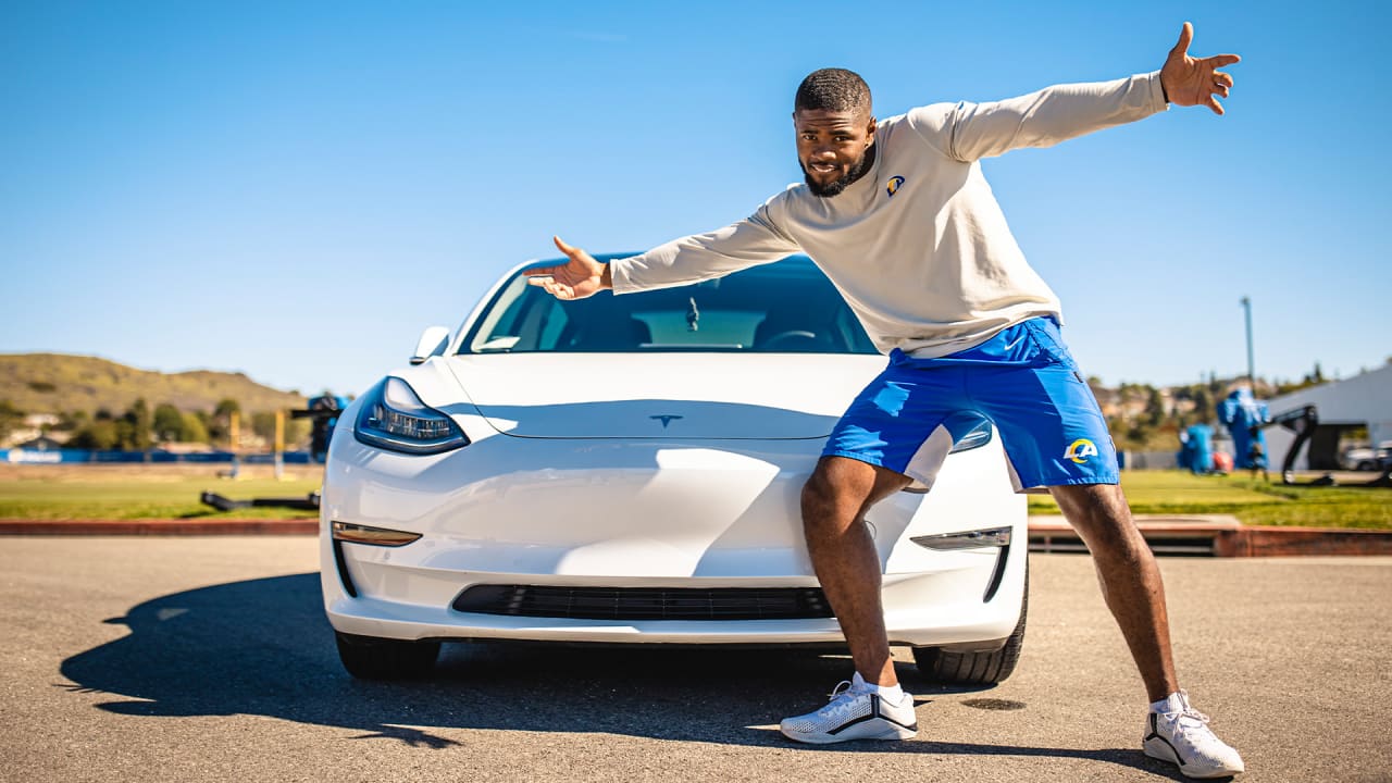 Los Angeles Rams Safety Terrell Burgess shows off Tesla Model 3 | Rams ...