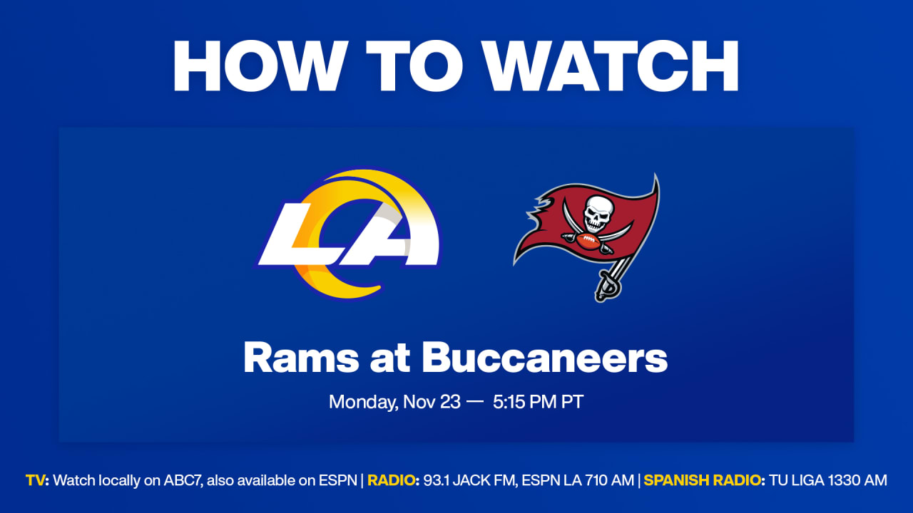 How to watch Rams at Buccaneers on November 23, 2020