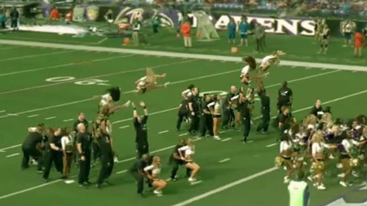 360 Replay: Ravens Cheerleaders' Stunt Trick