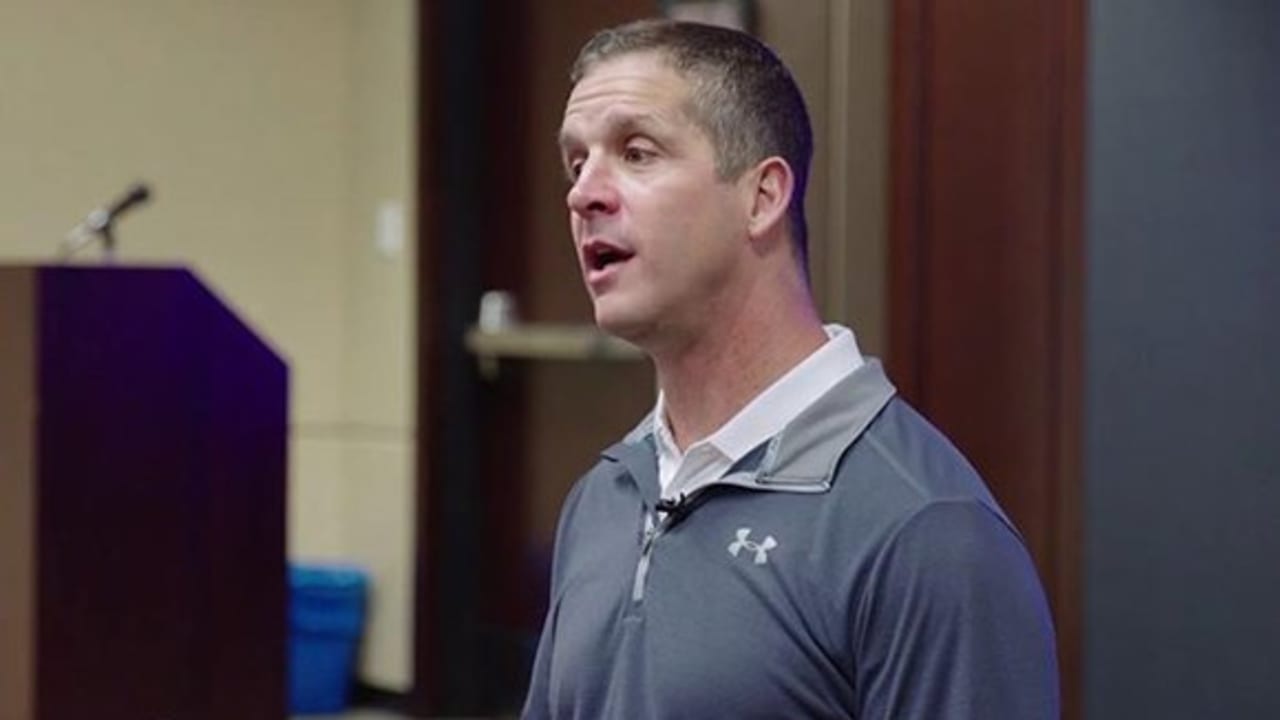 Harbaugh Talks Leadership With Female Athletes