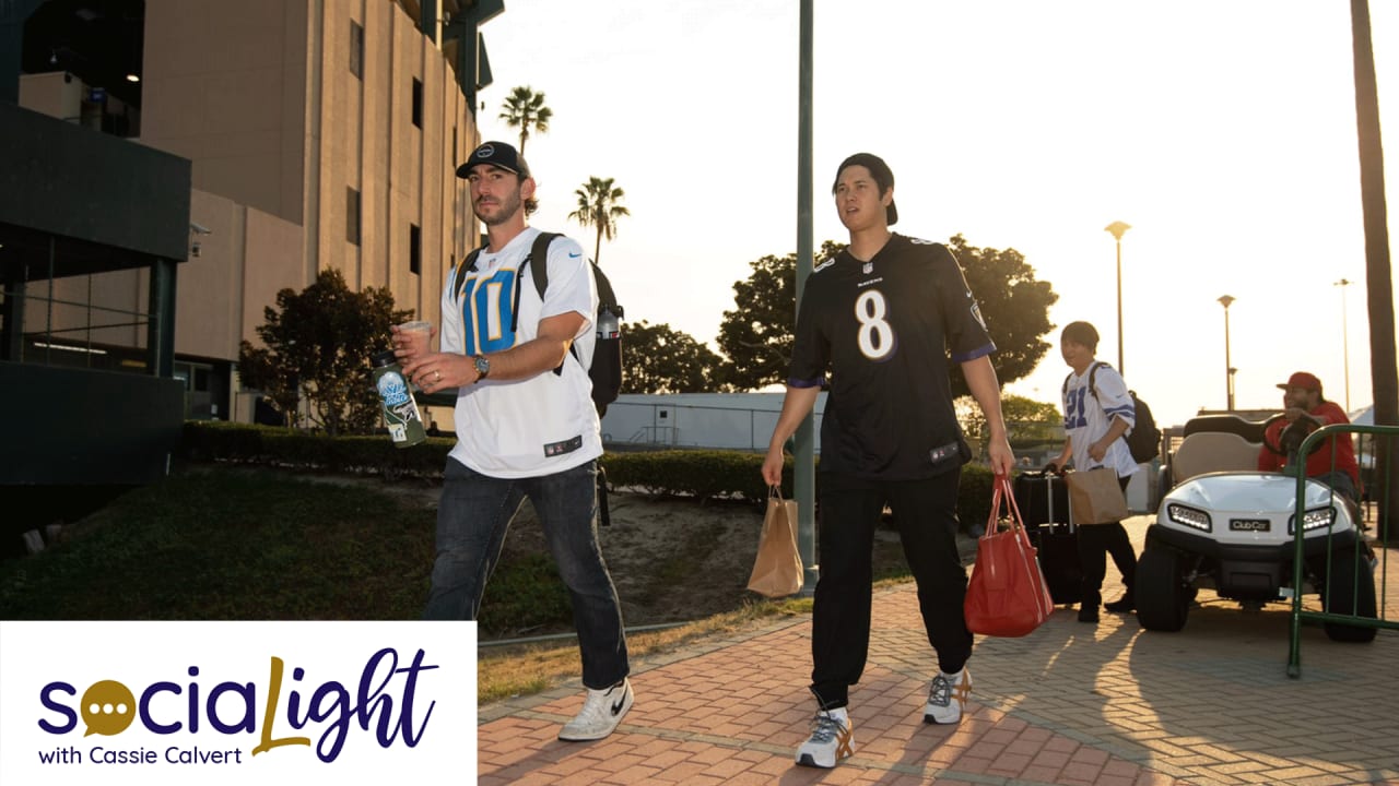 Shohei Ohtani Wears Lamar Jackson Jersey on Road Trip