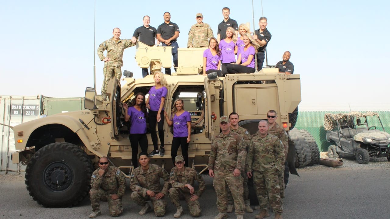 Ravens Cheerleaders Visit With Troops in the Middle East