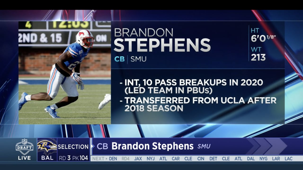 2021 NFL Draft: Defensive Back Brandon Stephens, SMU, Round 3, Pick 104