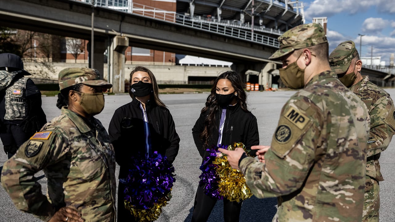 Ravens, Maryland Army National Guard Welcome Back Soldiers