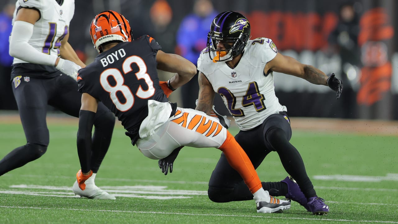 Marcus Peters Lowers the Boom on Tyler Boyd | Ravens-Bengals Playoff ...