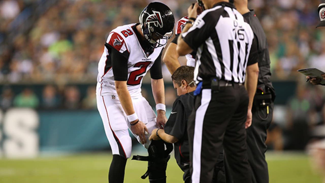 Just Like Joe Flacco, Matt Ryan Breaks His Knee Brace on Slide
