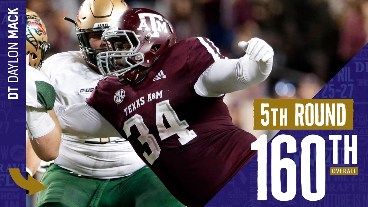 Fifth Round (160): Ravens Select Defensive Tackle Daylon Mack of Texas A&M