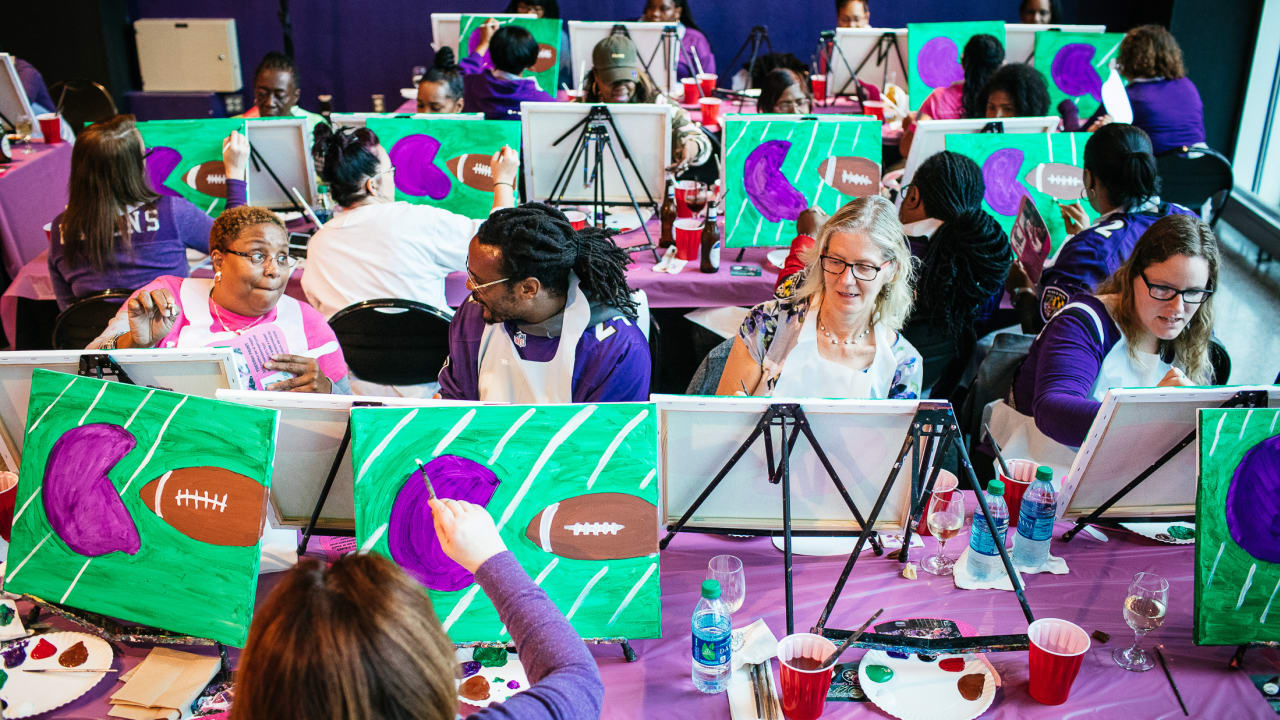 Ravens Players Sip N' Paint With Purple Club