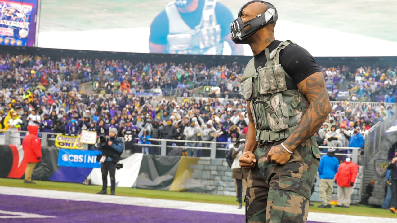 Photos: Terrell Suggs' Bane Entrance at M&T Bank Stadium