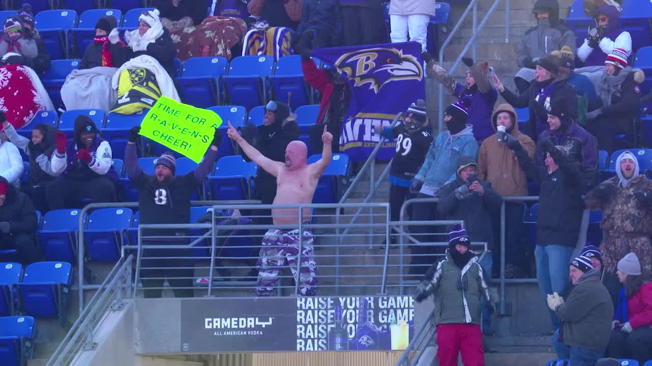Real Fan Dan Still Rips Off Shirt in Coldest Home Game Ever