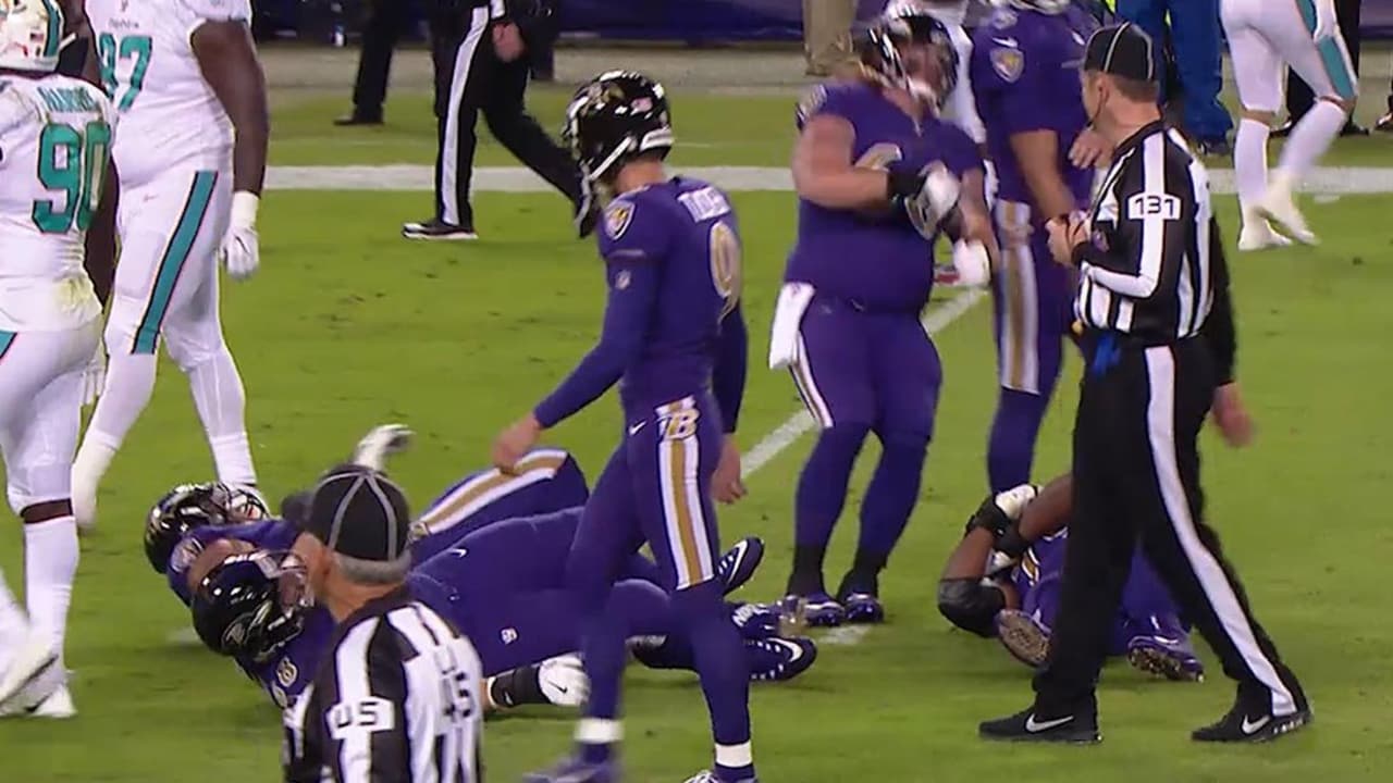 Ravens Offensive Linemen Go Bowling for Touchdown Celebration