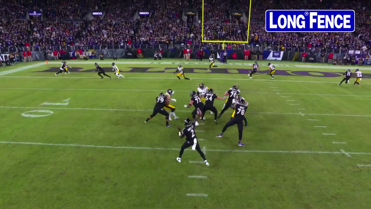 Skycam: Tyler Huntley's Touchdown Pass to Isaiah Likely