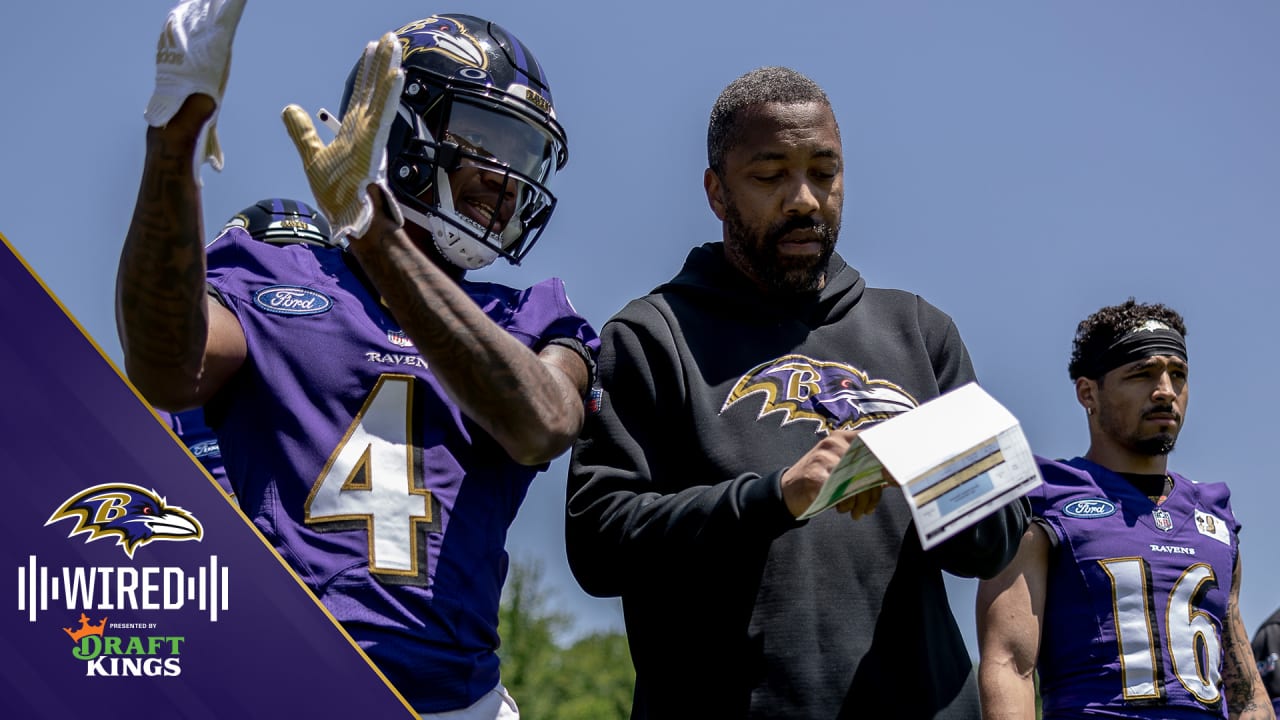 New Ravens Wide Receivers Coach Greg Lewis Mic'd at Practice
