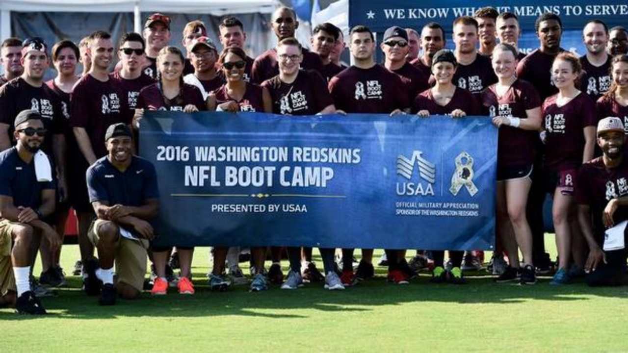 USAA Holds NFL Boot Camp At Redskins Training Camp