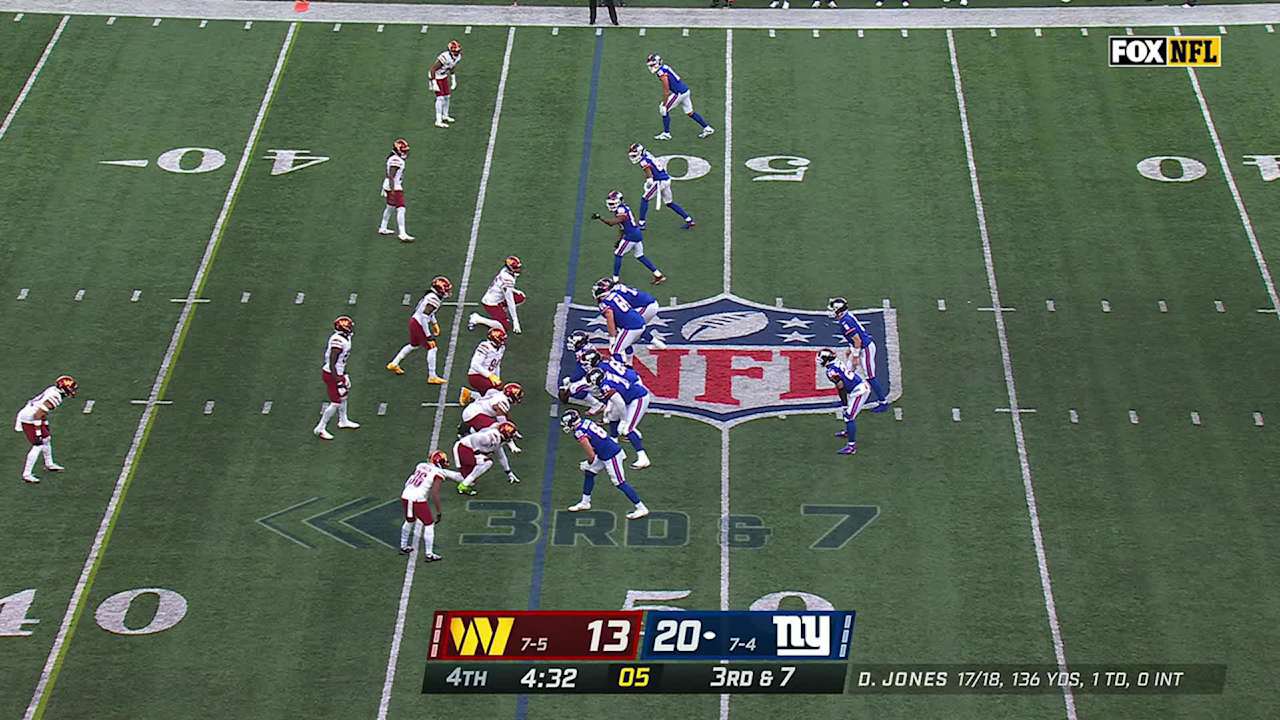 Commanders' blitz gets home as Danny Johnson takes down Daniel Jones ...