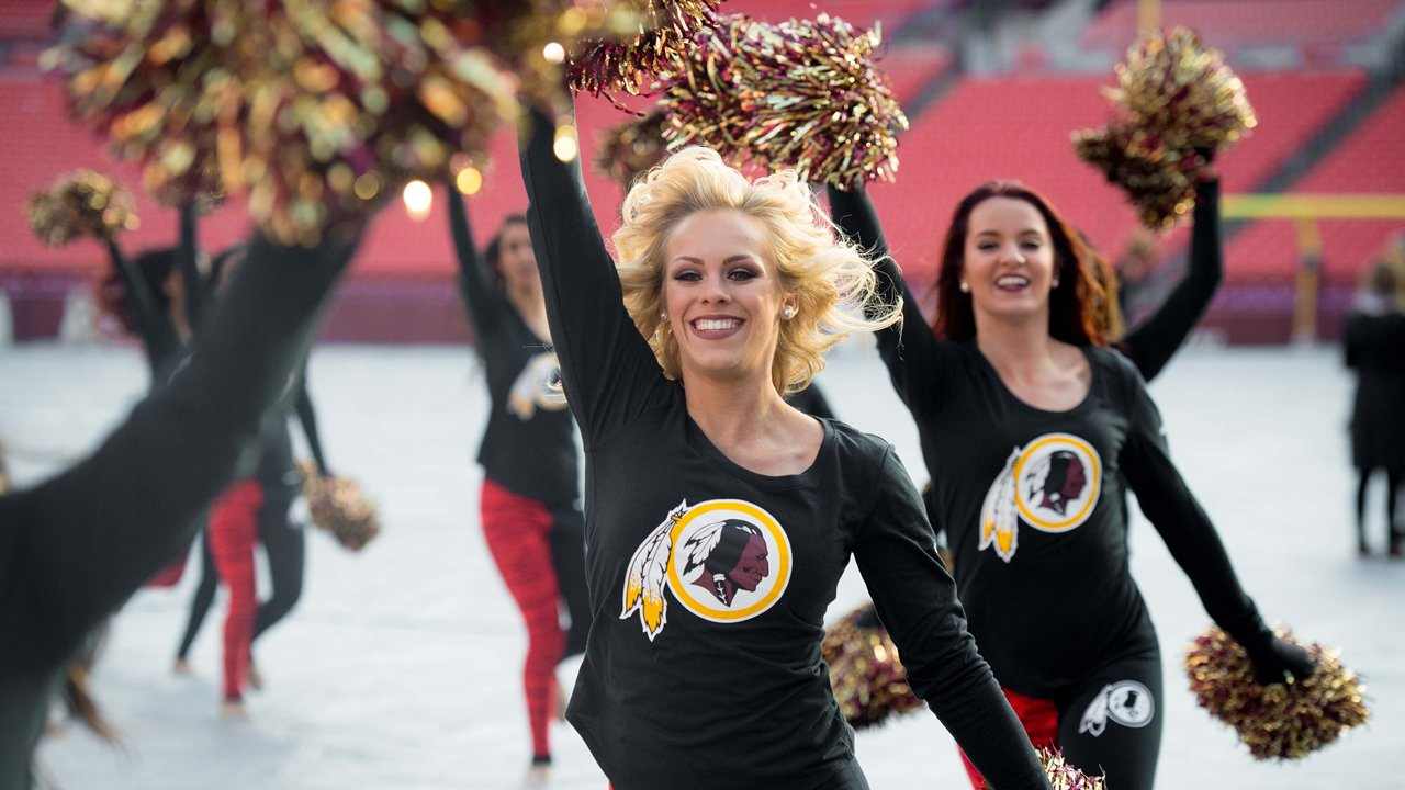 Cheerleaders Warm Up For Cardinals