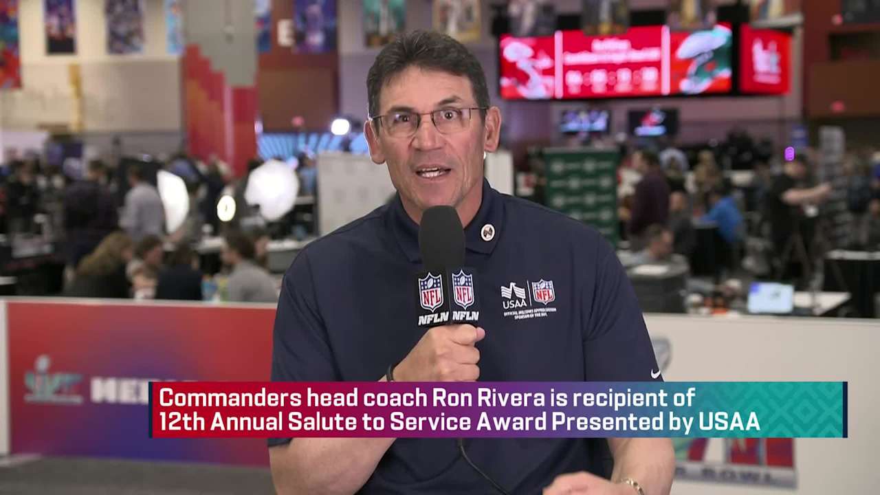 Ron Rivera reacts to winning 12th annual Salute to Service Award ...