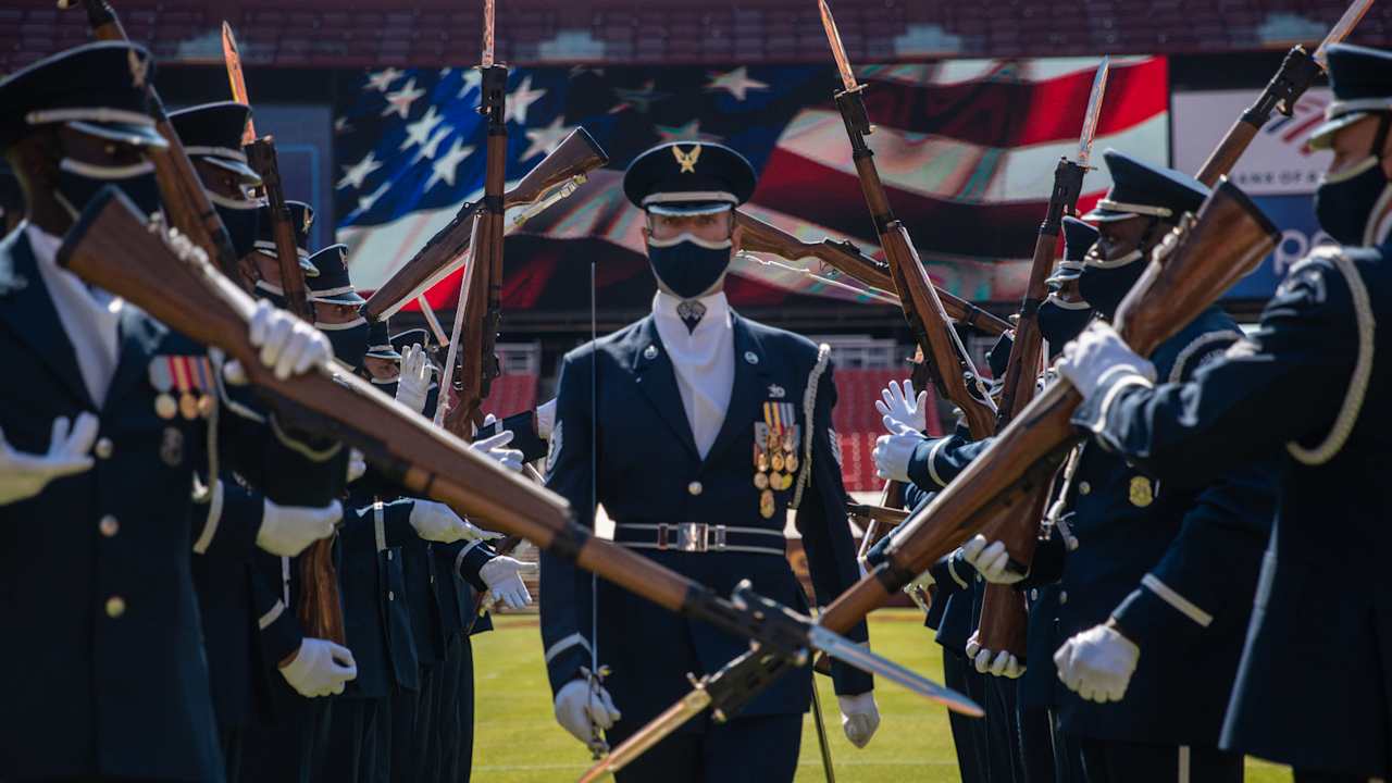 United States Air Force Drill Team Performs At FedExField
