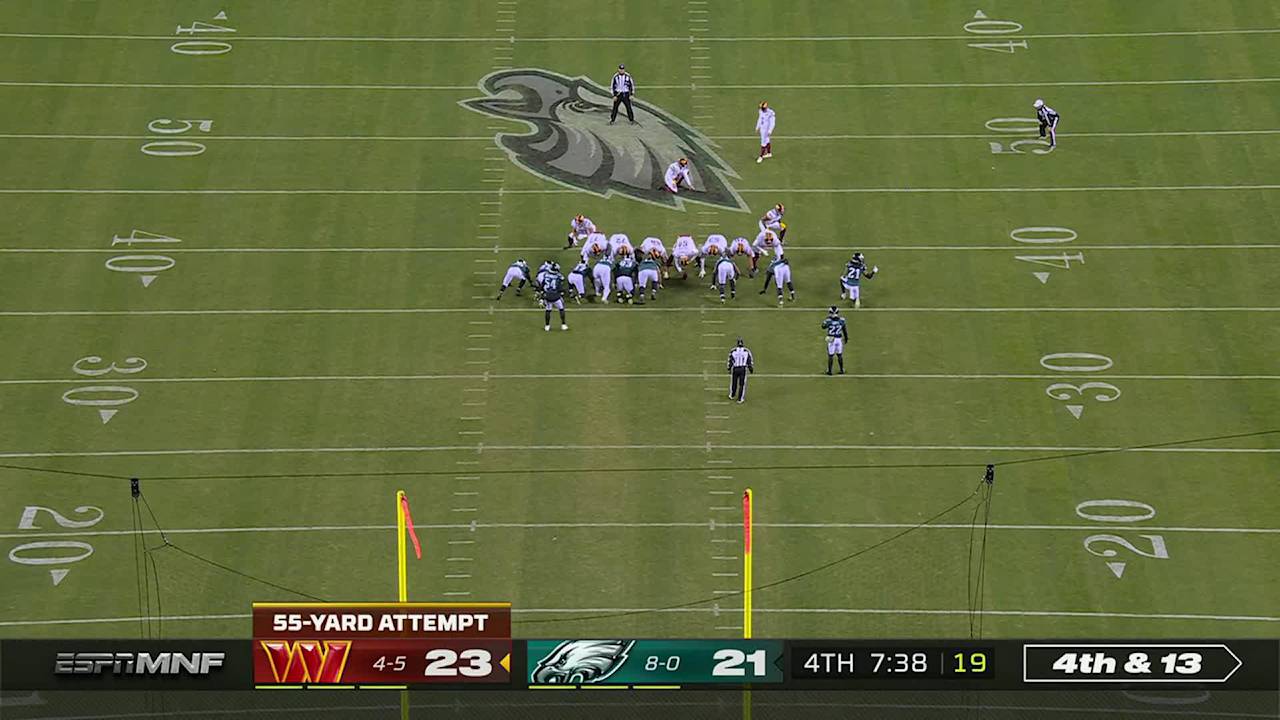 Slye's picture-perfect FG from 55 yards out increases Washington lead ...