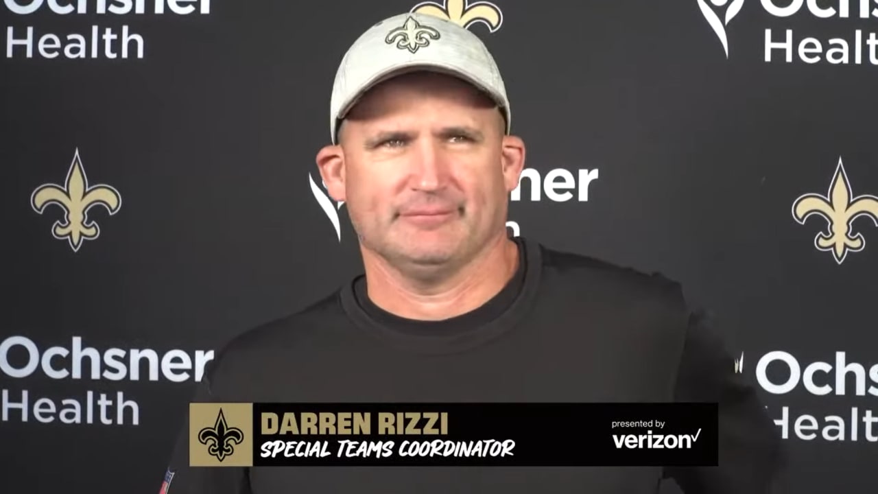 Special teams coordinator/assistant head coach Darren Rizzi speaks on ...