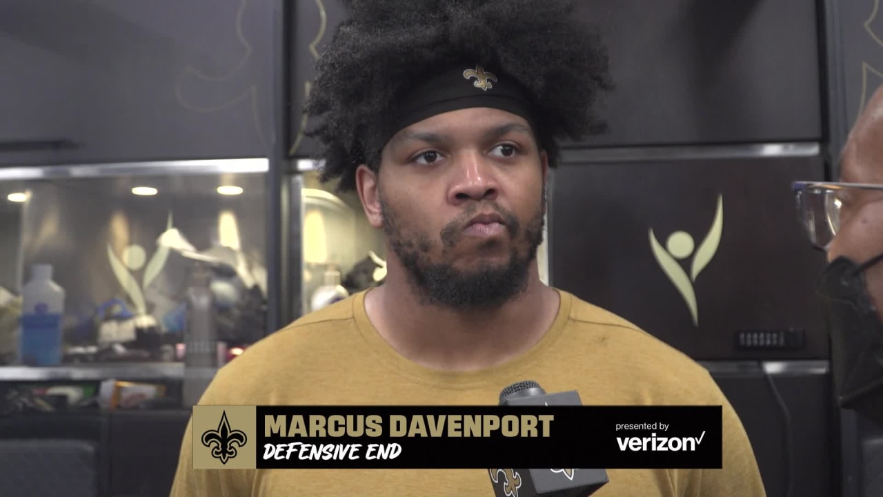 New Orleans Saints defensive end Marcus Davenport talks Saints pass ...