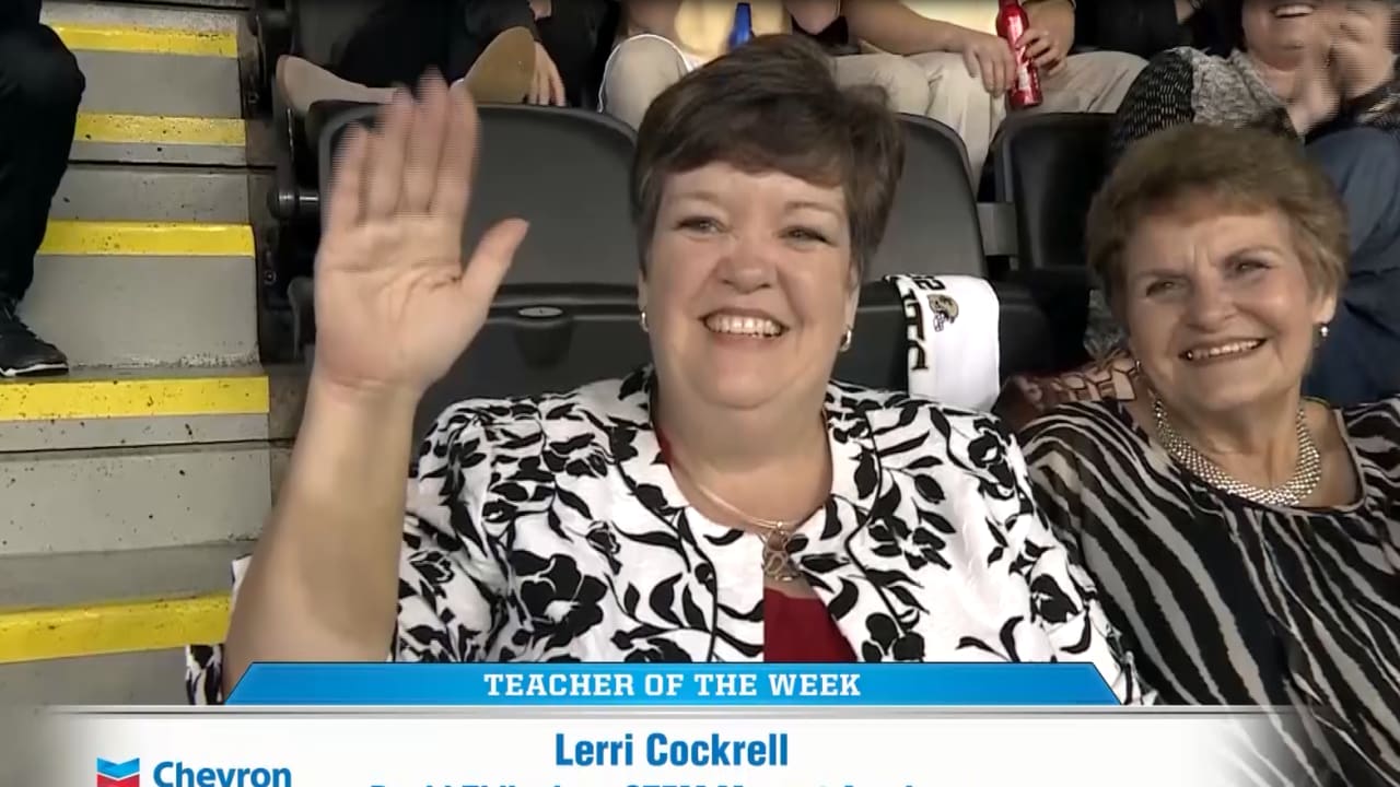 Lerri Cockrell named Saints/Chevron Teacher of the Week during Lions game