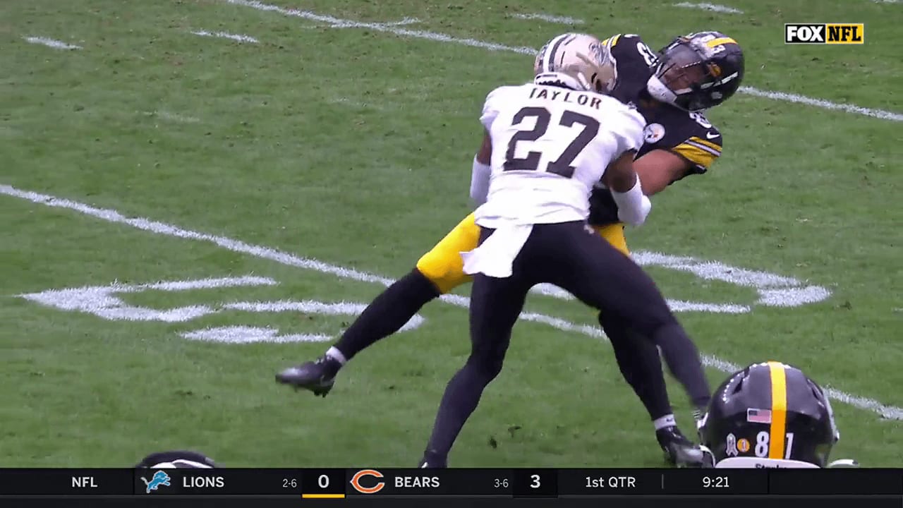 Saints cornerback Alontae Taylor blasts Connor Heyward in the flat ...