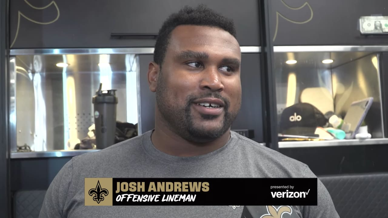 New Orleans Saints offensive lineman Josh Andrews ready for the opportunity at center 11/18/2022