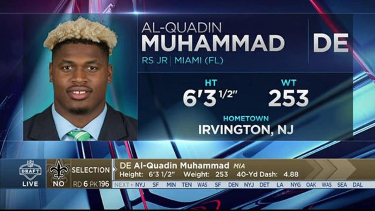 Saints select Al-Quadin Muhammad No. 196 in the 2017 NFL Draft