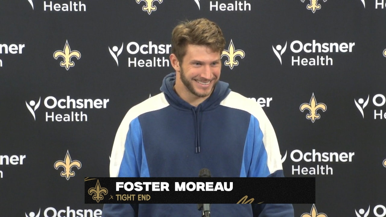 Foster Moreau talks his first TD on Saints, Saints defense 10/9/2023