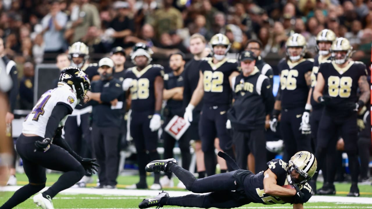 Chris Olave runs route to perfection on Taysom Hill pass - Saints Ravens Highlights - 2022 Week ...