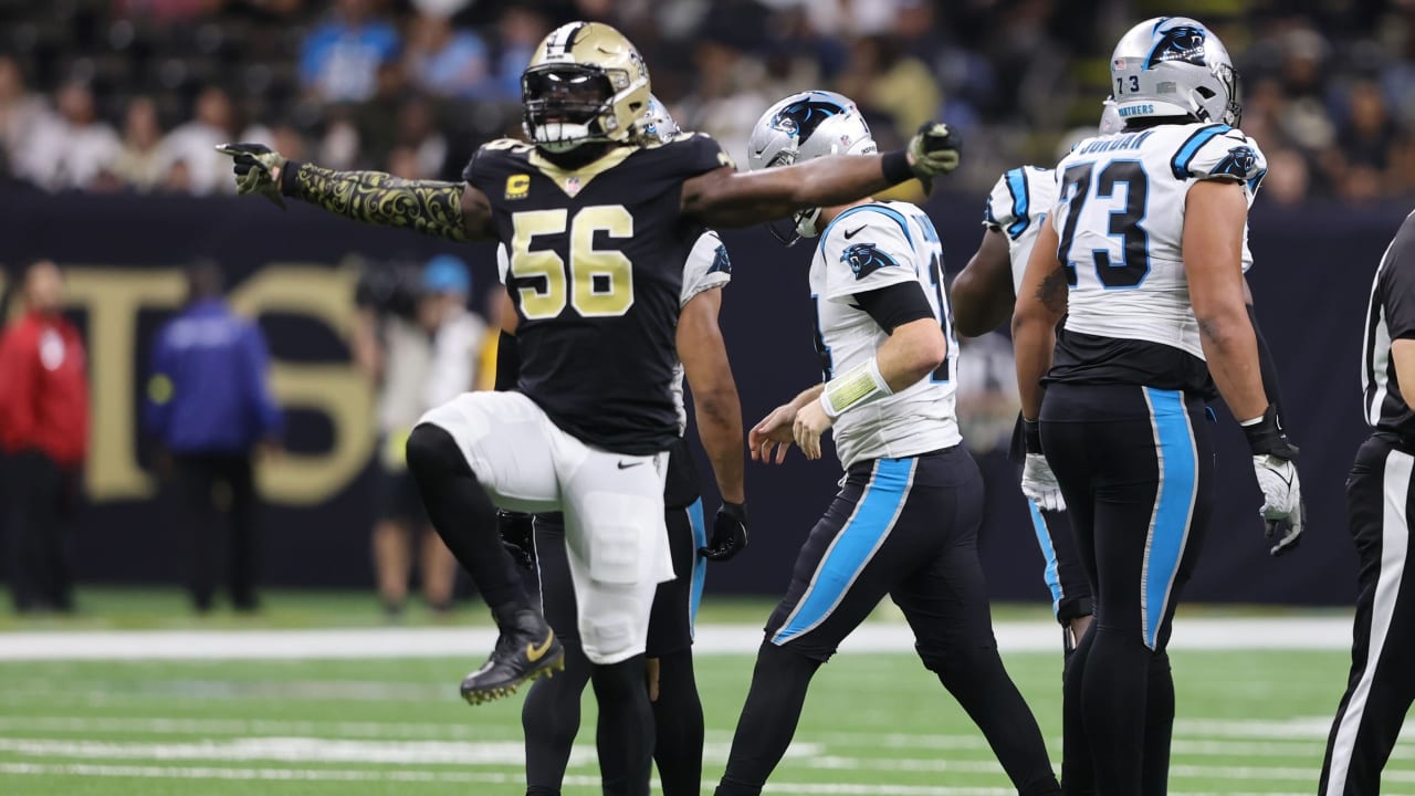 Demario Davis flys into the backfield on the TFL - Saints vs. Panthers ...
