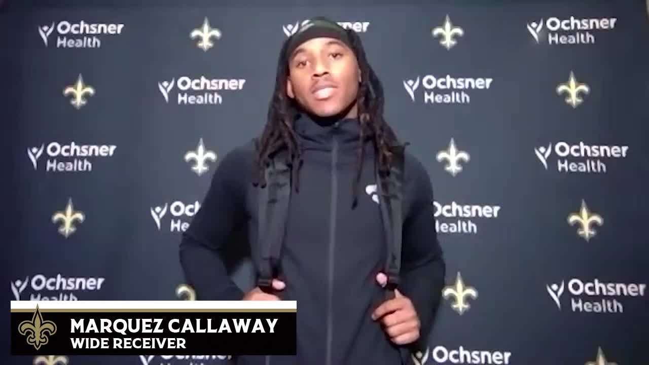 Marquez Callaway on 8-catch game postgame in week 7 win vs Panthers