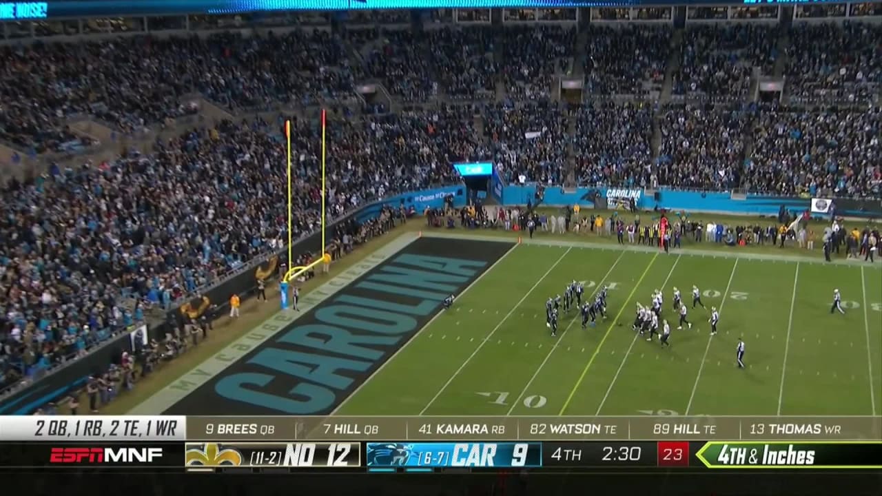Kamara takes on Thomas Davis for critical first down