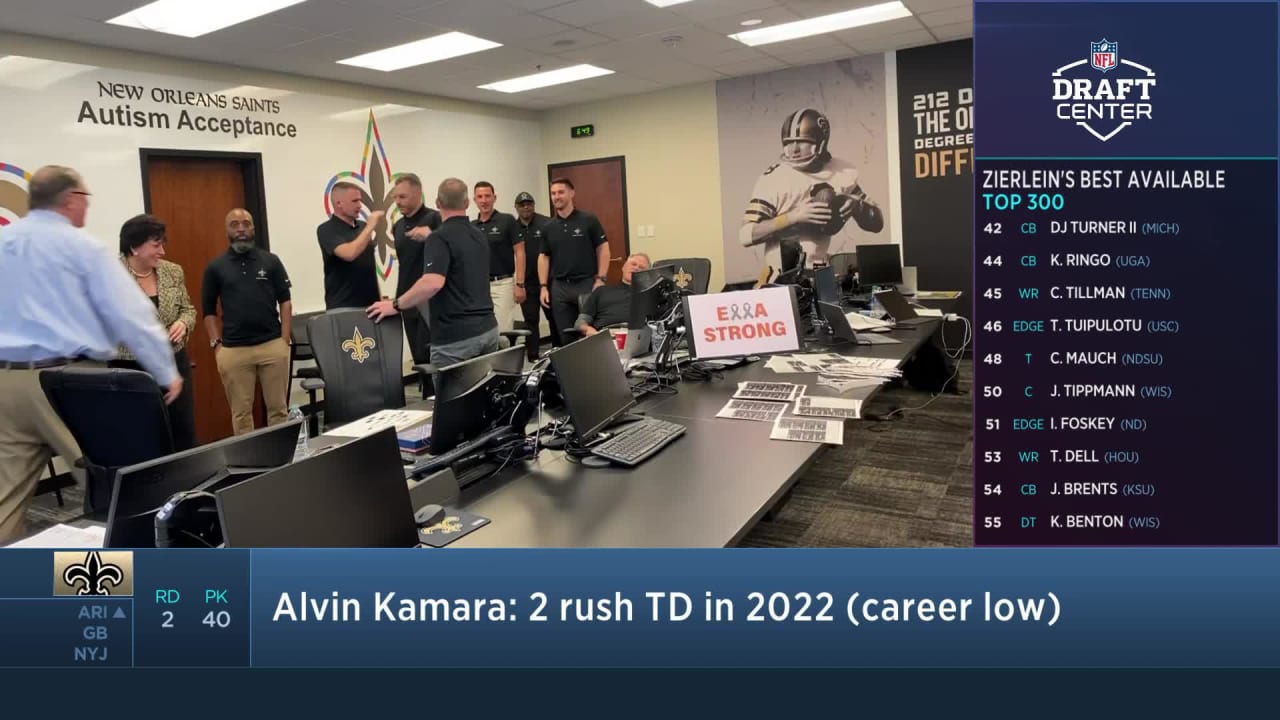 Saints' draft room celebrates No. 40 pick of Isaiah Foskey | 'NFL Draft ...