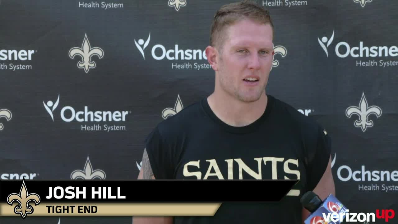 Josh Hill media availability - 2019 Saints Training Camp - Thursday ...