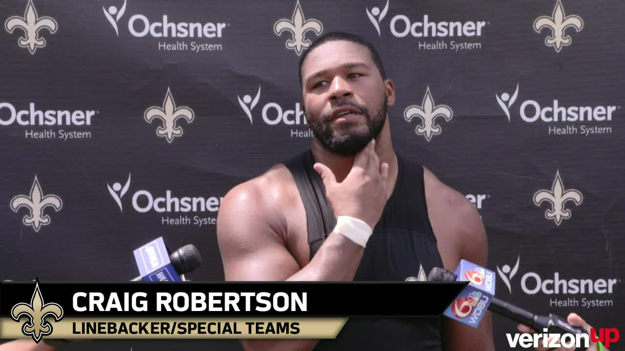 Craig Robertson media availability - 2019 Saints Training Camp - Sunday ...