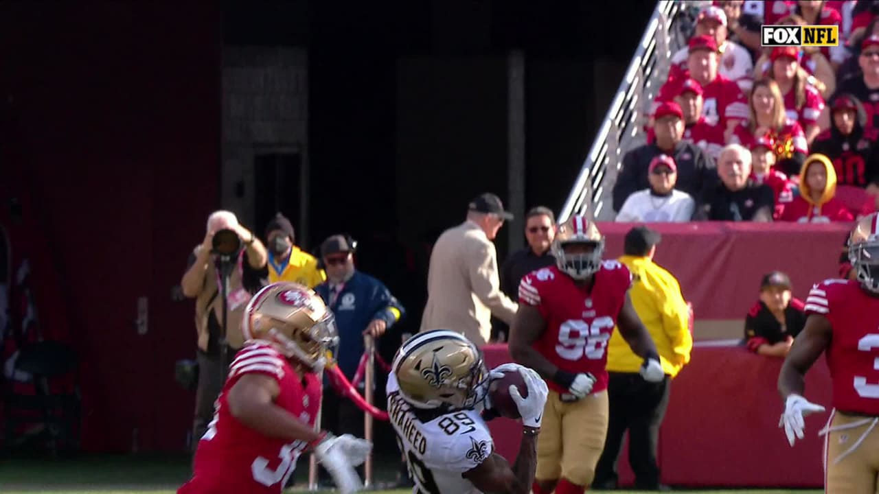 Rashid Shaheed lays out on 35-yard catch - 49ers vs Saints Highlights ...