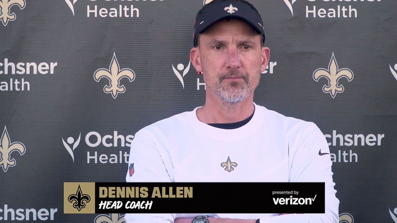New Orleans Saints head coach Dennis Allen on Erik McCoy, Saints ...