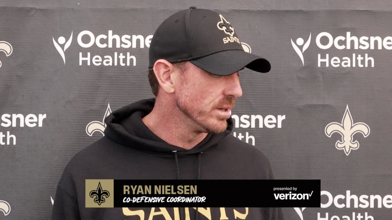 New Orleans Saints co-defensive coordinator Ryan Nielsen Post-Practice ... New Orleans Saints co-defensive coordinator Ryan Nielsen Post-Practice ...