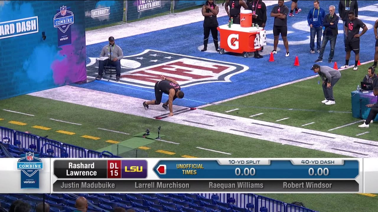 LSU Tigers defensive lineman Rashard Lawrence runs official 5.07 second ...