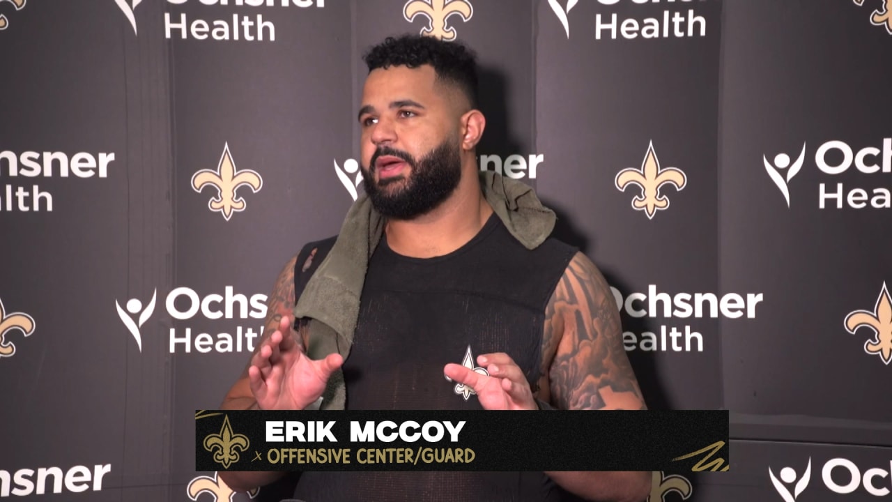 Erik McCoy talks Saints offensive line, veteran rest days on Day 20 of ...