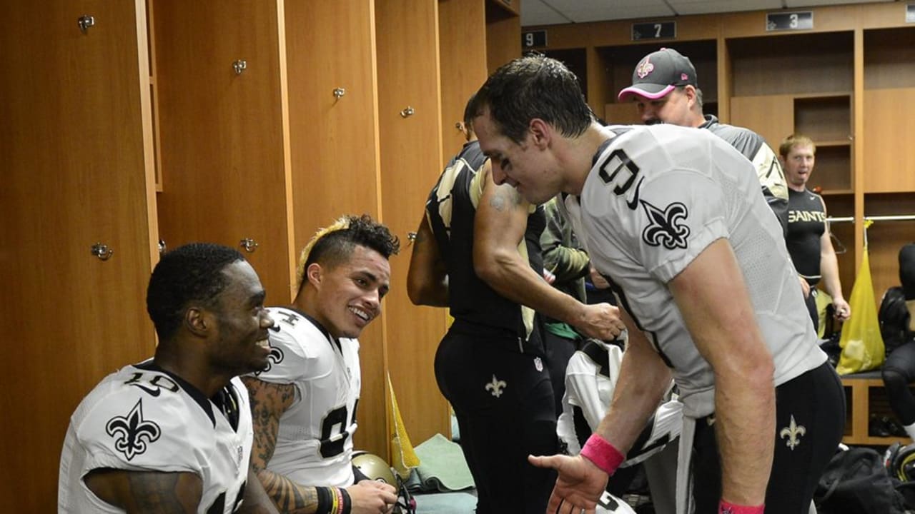 Saints locker room after win vs Buccaneers