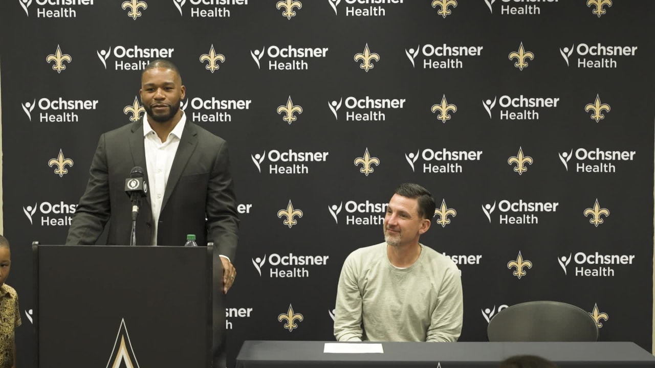 New Orleans Saints linebacker Craig Robertson media Q&A at retirement ...