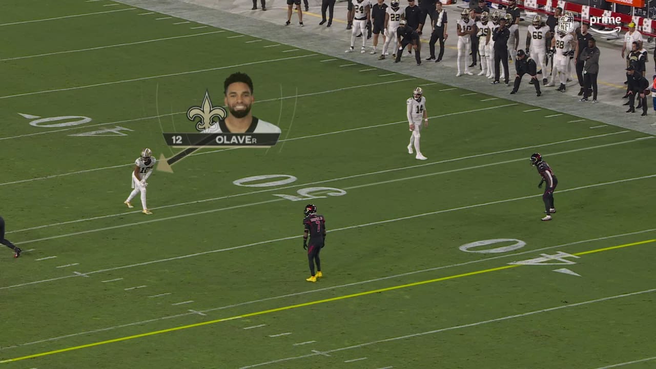 New Orleans Saints wide receiver Chris Olave shows off his speed on 41 ...