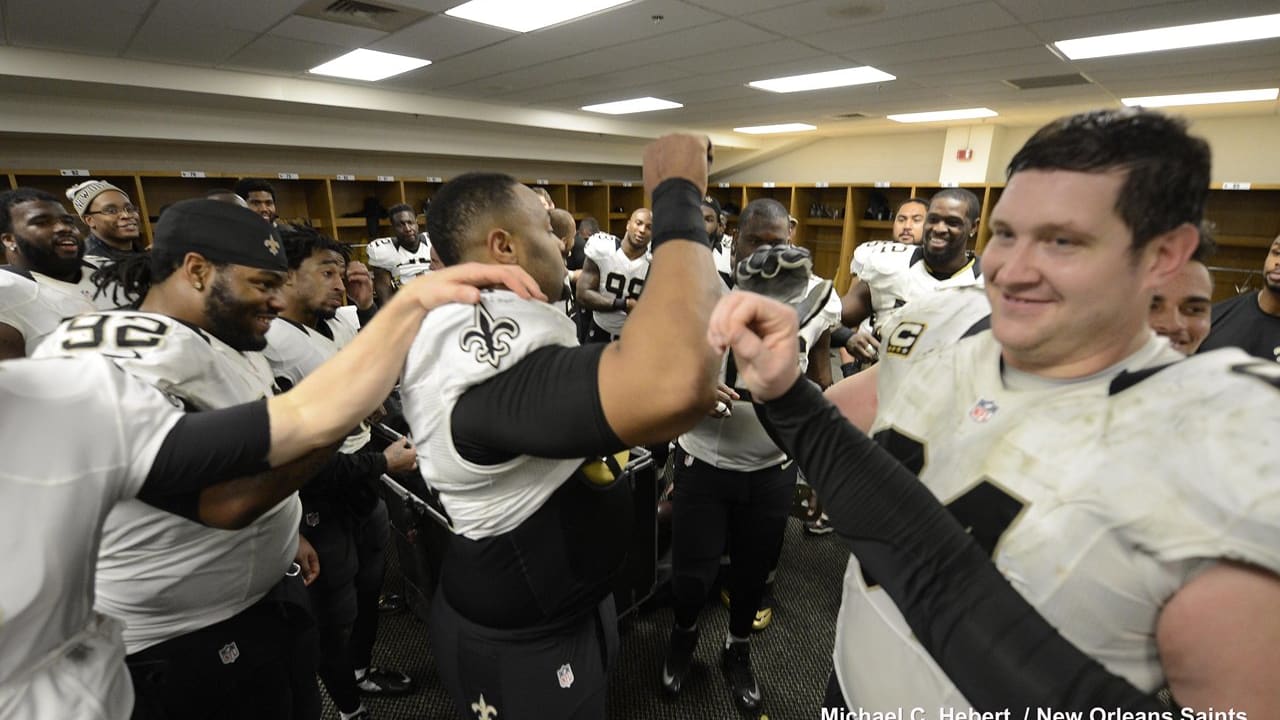 Saints locker room after win vs Steelers