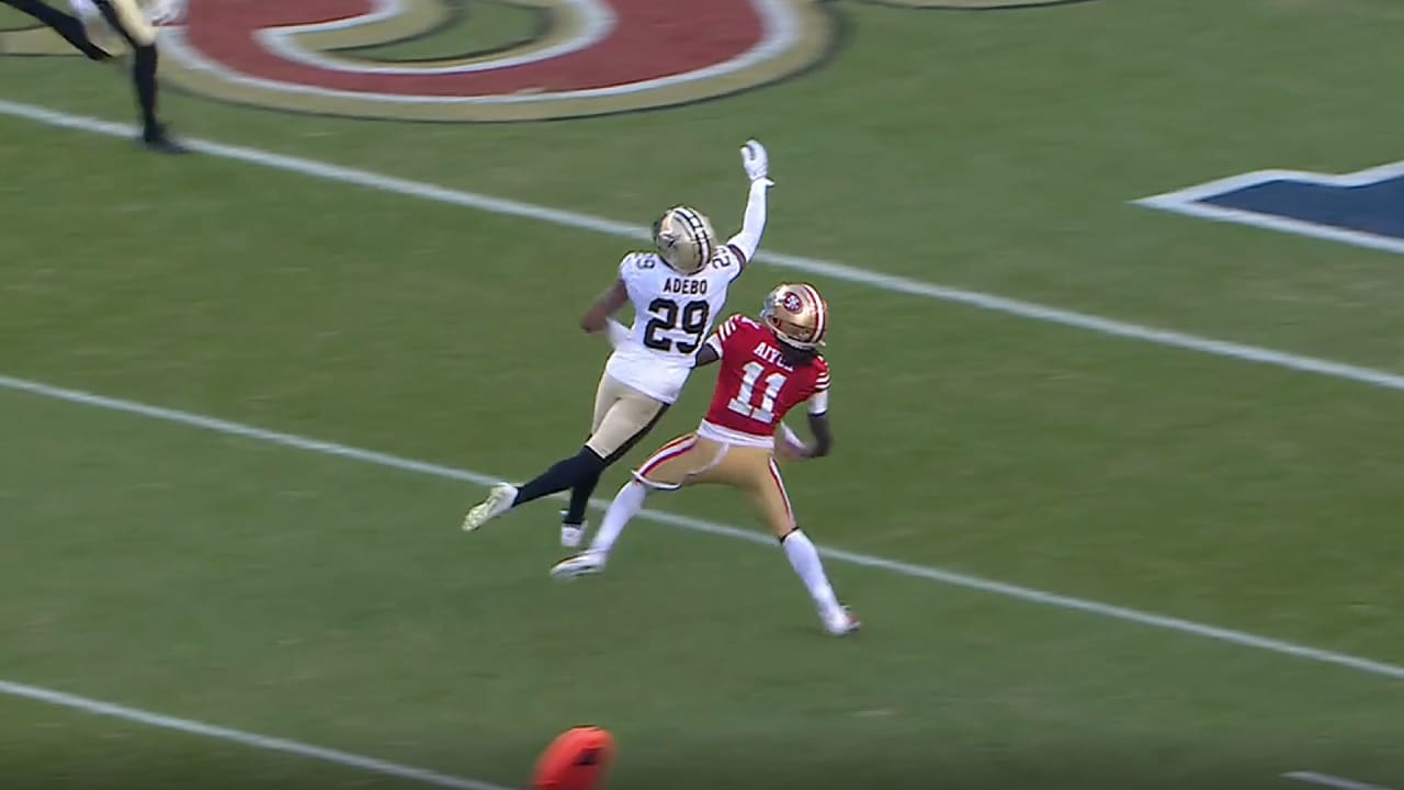 Paulson Adebo saves a touchdown on the 3rd down pass breakup - 49ers vs ...