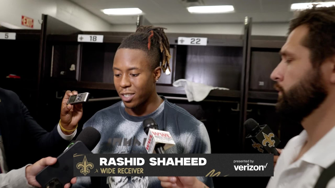 Rashid Shaheed recaps win vs. Panthers, Tony Jones Jr. on Monday, Sept. 18